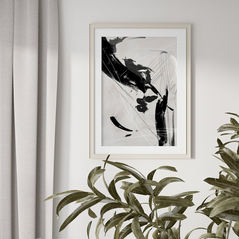 Black Abstract Art Print Black and White Abstract Art - Etsy