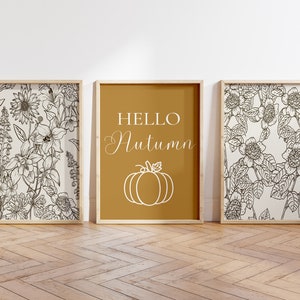 Fall Wall Set of 3 | Fall Prints, Leaves Fall Printable Art, Fall Wall ...