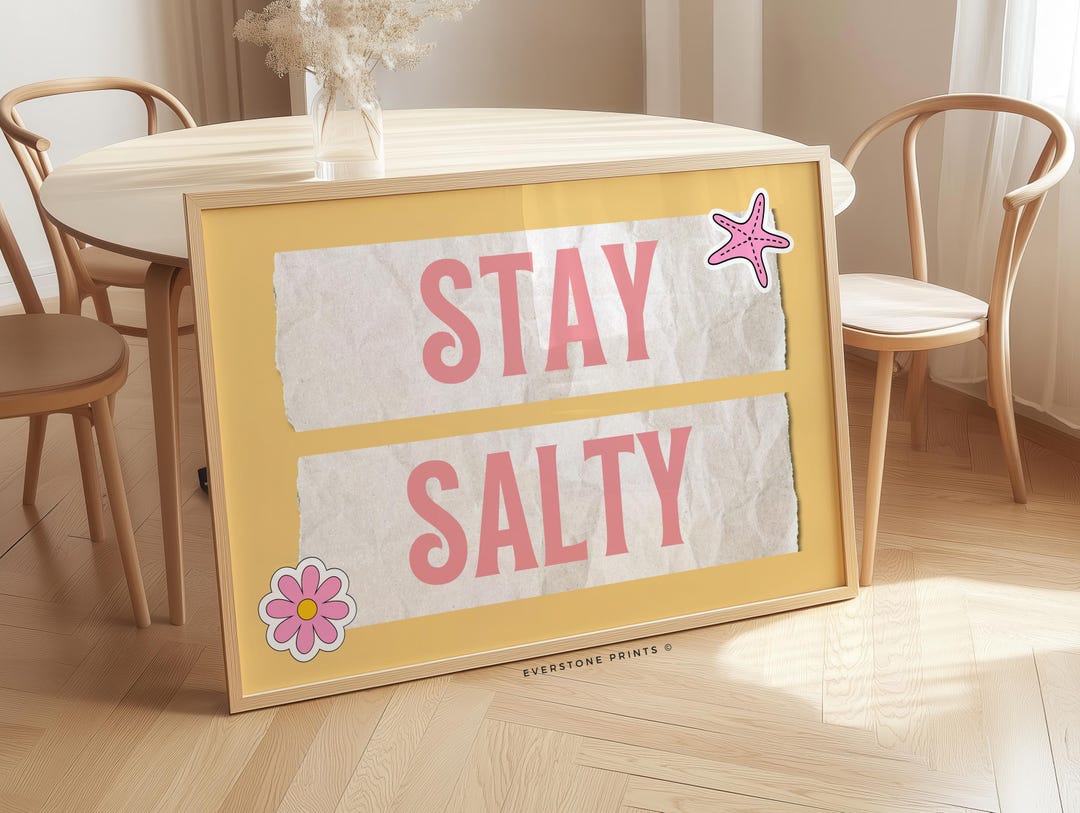 Stay Salty Print | Summer Coastal Wall Art | Beachy Ocean Decor ...