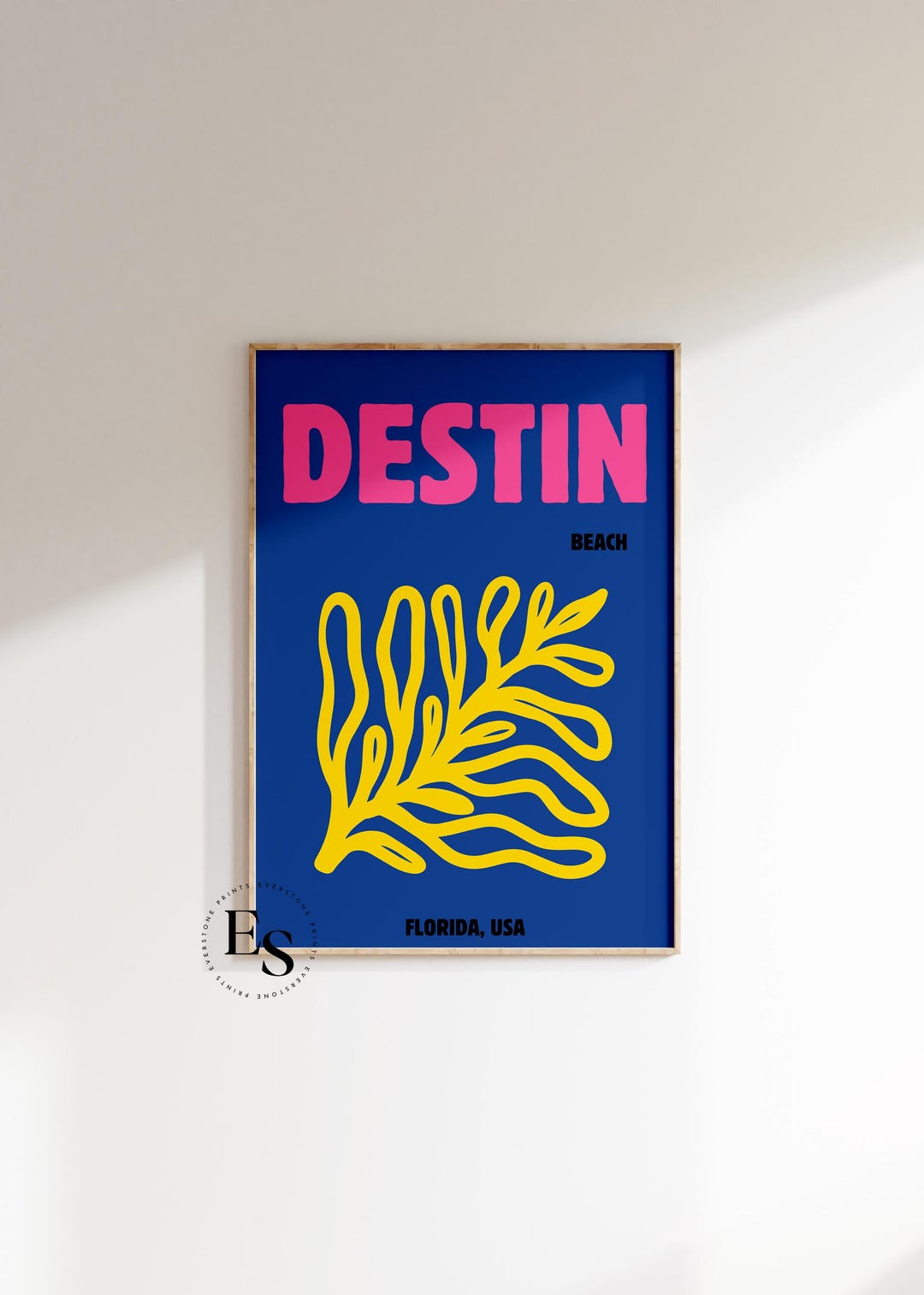 Destin Beach Travel Poster | Coastal Girly Dorm Art, Colorful Y2K ...