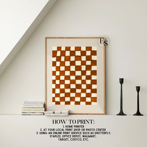 Checkered Wall Art | Minimal Abstract Art, Aesthetic Decor Wall Art ...