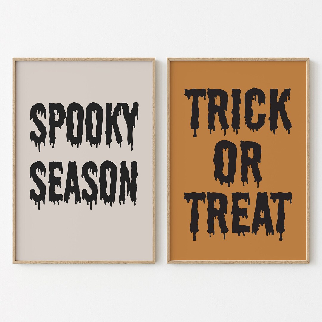 Set of 2 Halloween Printables | Halloween Wall Art | Halloween Wall ...