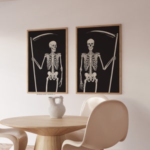 Skeleton Wall Prints | Halloween Wall Art | Halloween Printables ...