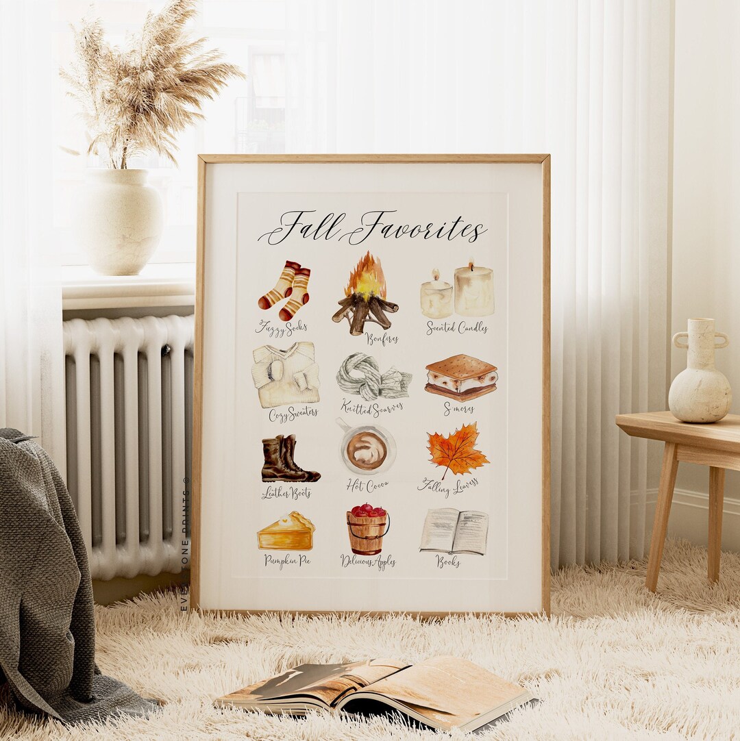 Fall Favorites Wall Art | Fall Prints | Autumn Wall Art | Autumn Decor ...