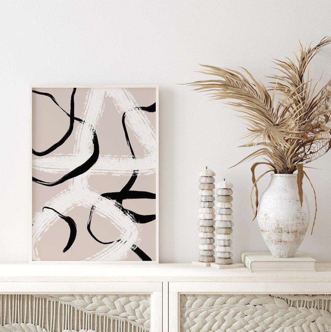 Beige Abstract Lines Print | Abstract Art, Printable Art, Gallery Wall ...