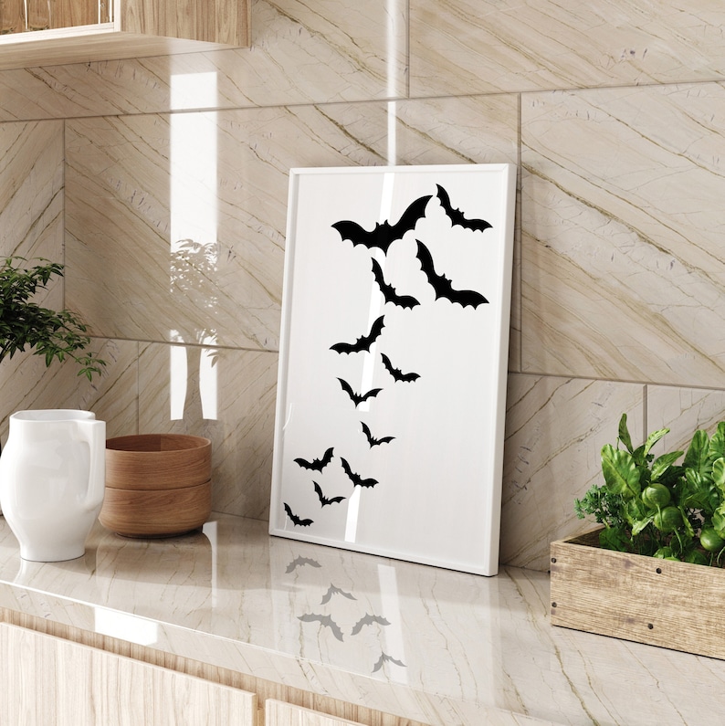 Halloween Bats Art Halloween Wall Art Halloween Poster - Etsy