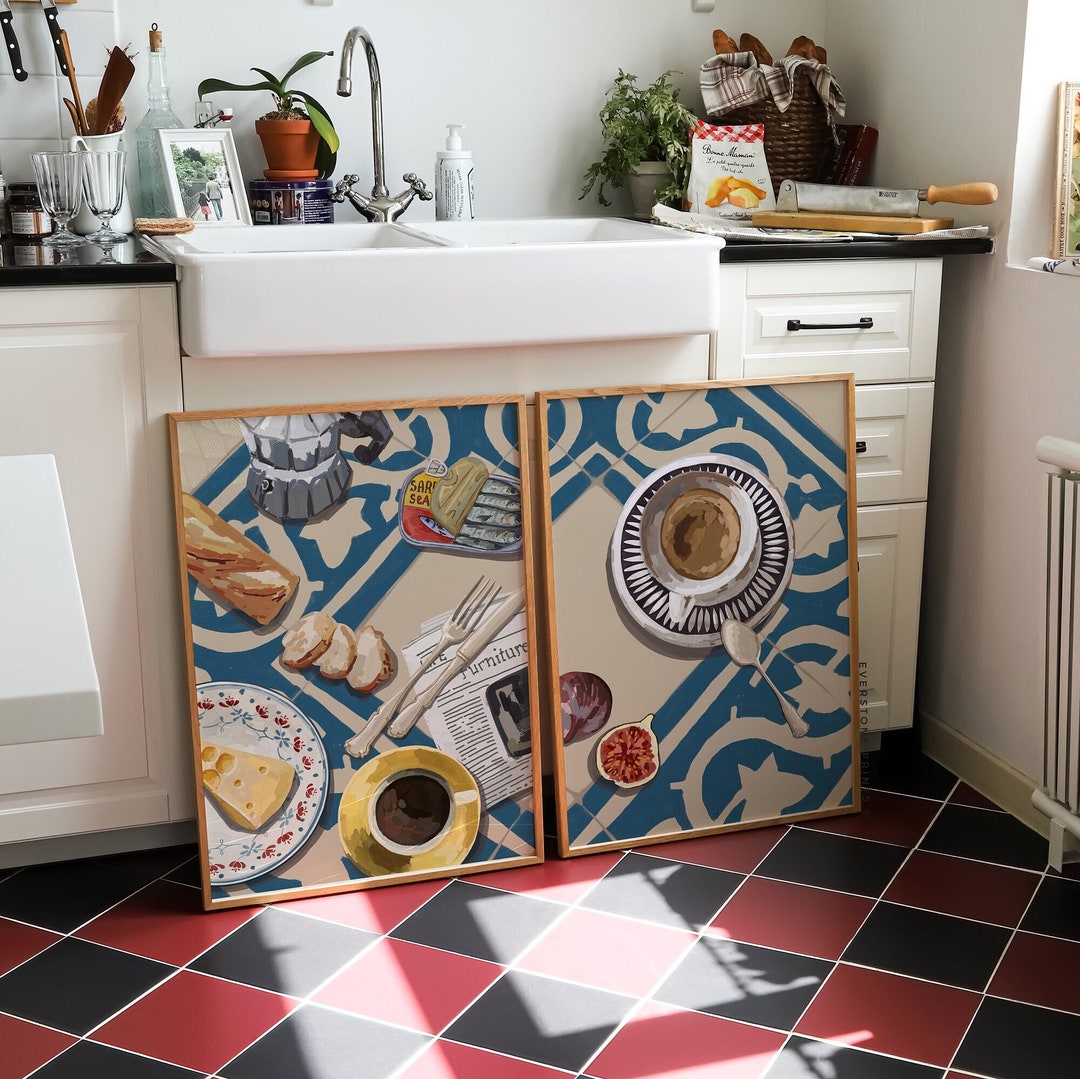 Set of 2 Kitchen Prints Food Table Poster Kitchen Wall Art - Etsy.de