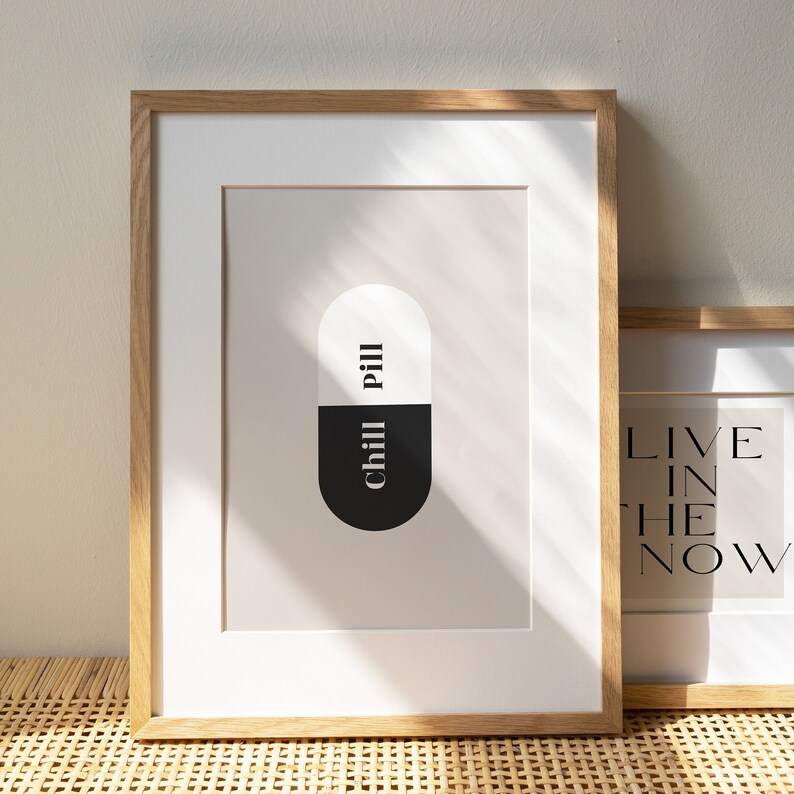 Chill Pill Poster Quote Print Inspirational Quote Printable | Etsy