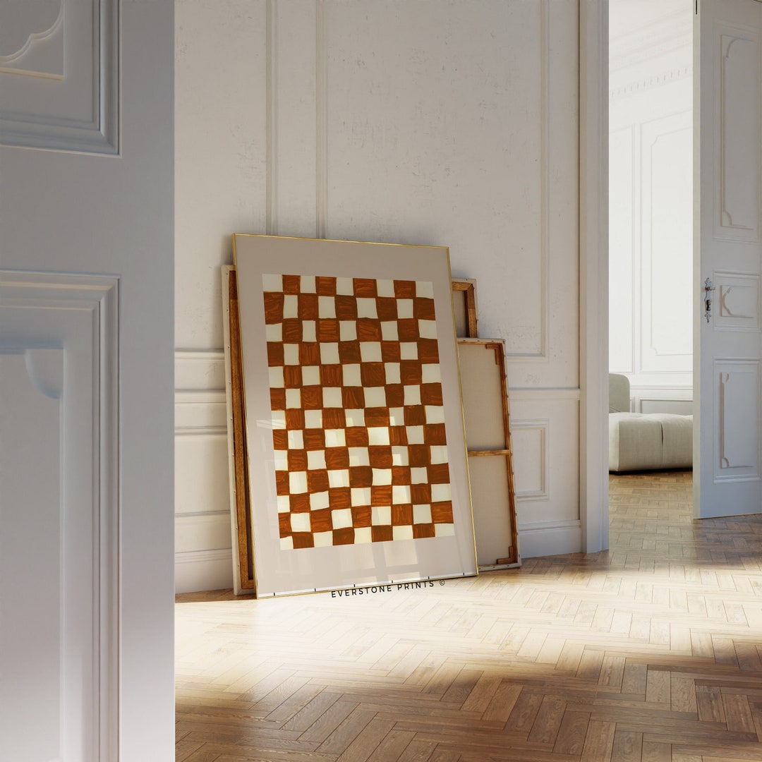 Checkered Wall Art Minimal Abstract Art Aesthetic Decor - Etsy