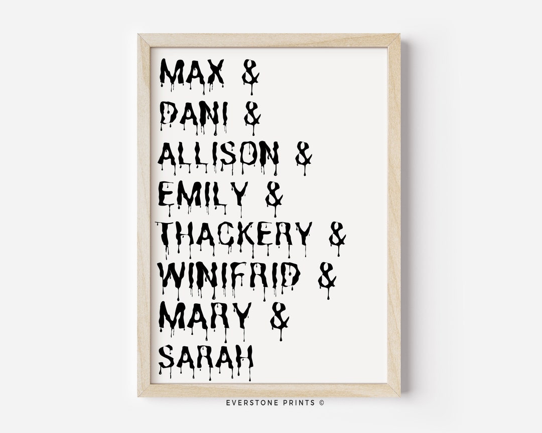Hocus Pocus Names Halloween Art | Halloween Printable, Halloween Art ...
