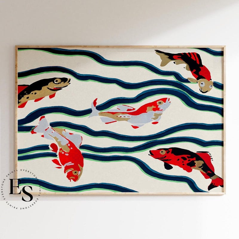 Fish Woodblock Print - Etsy