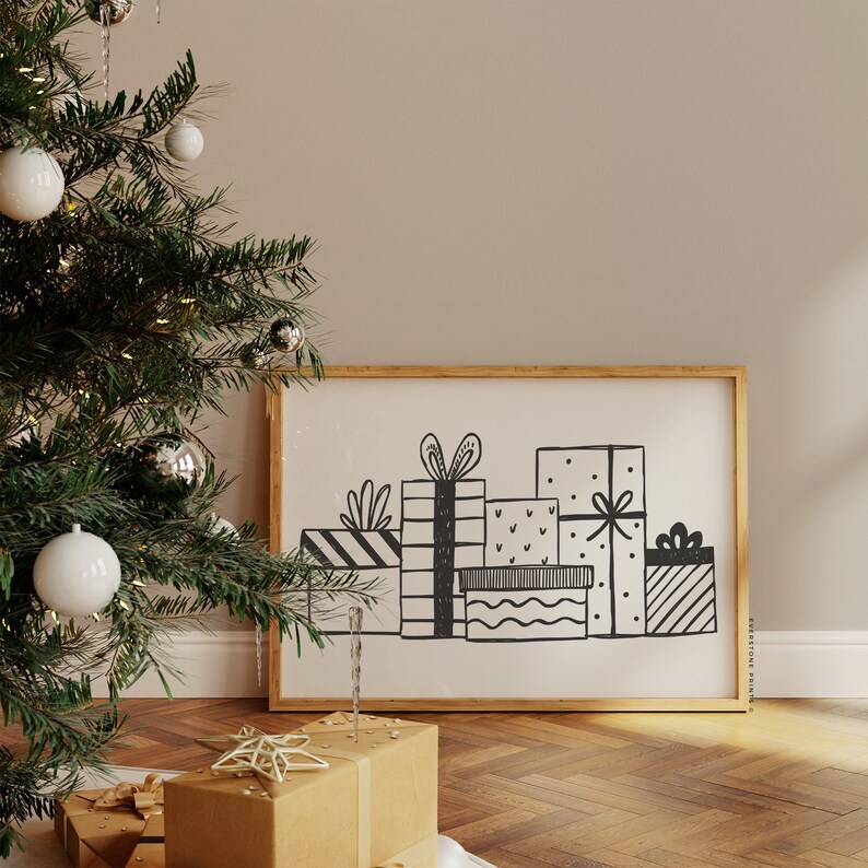 Gallery Set of 5 Christmas Prints | Holiday Wall Art, Xmas Printable ...