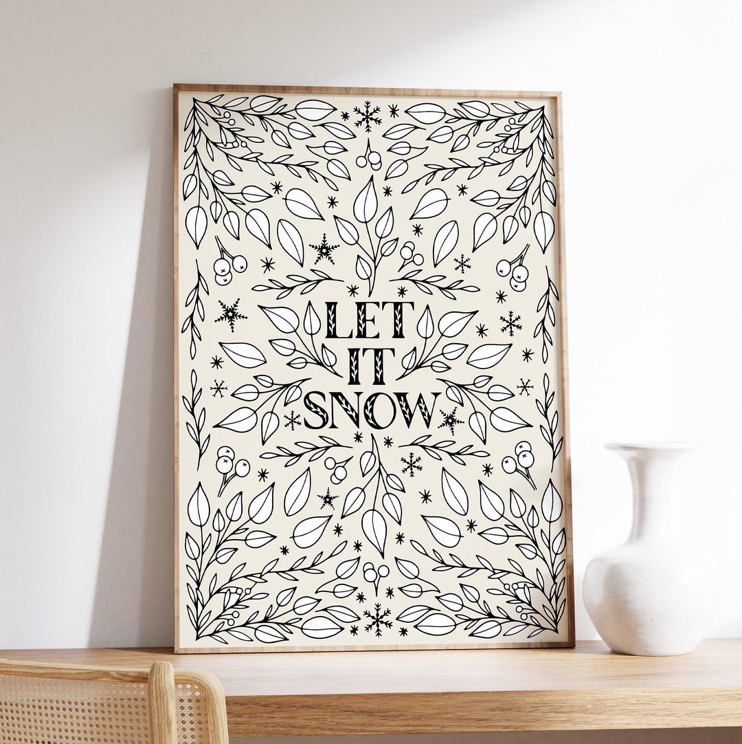 Let It Snow Print | Christmas Art, Christmas Quote, Holiday Art ...