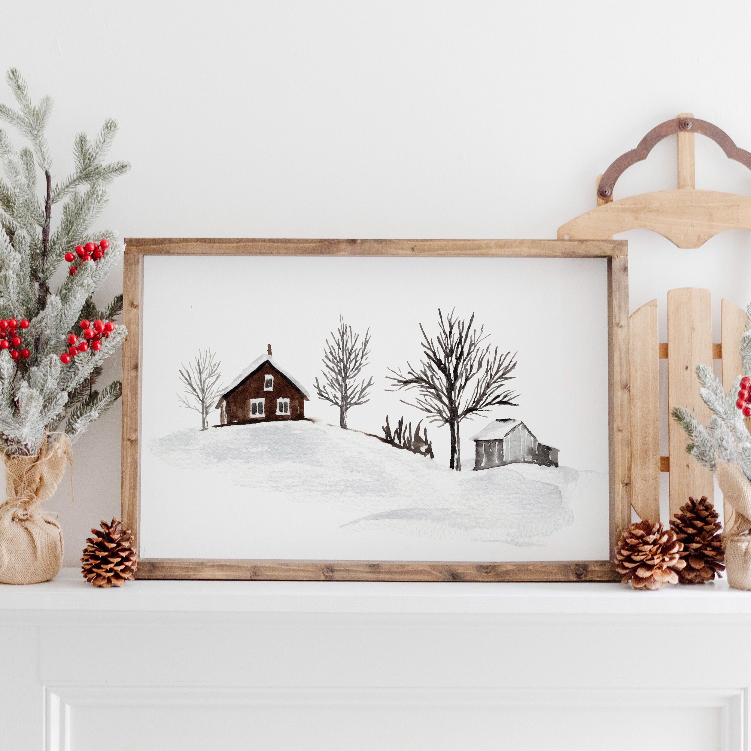 Winter Wall Art Winter Wonderland Art Holiday Wall Art - Etsy