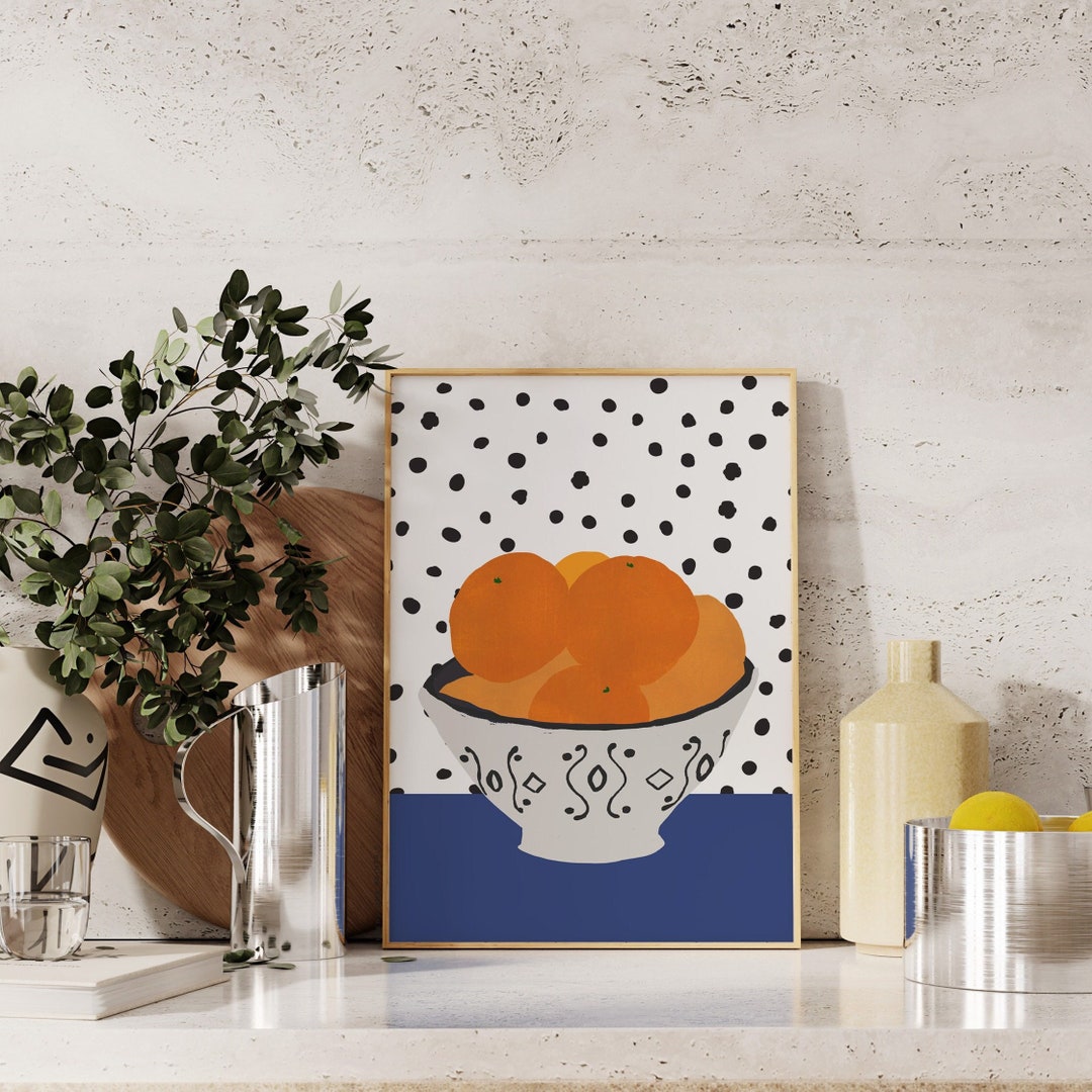 Orange Fruit Print | Fruit Wall Art, Food Art Print, Fruit Print ...