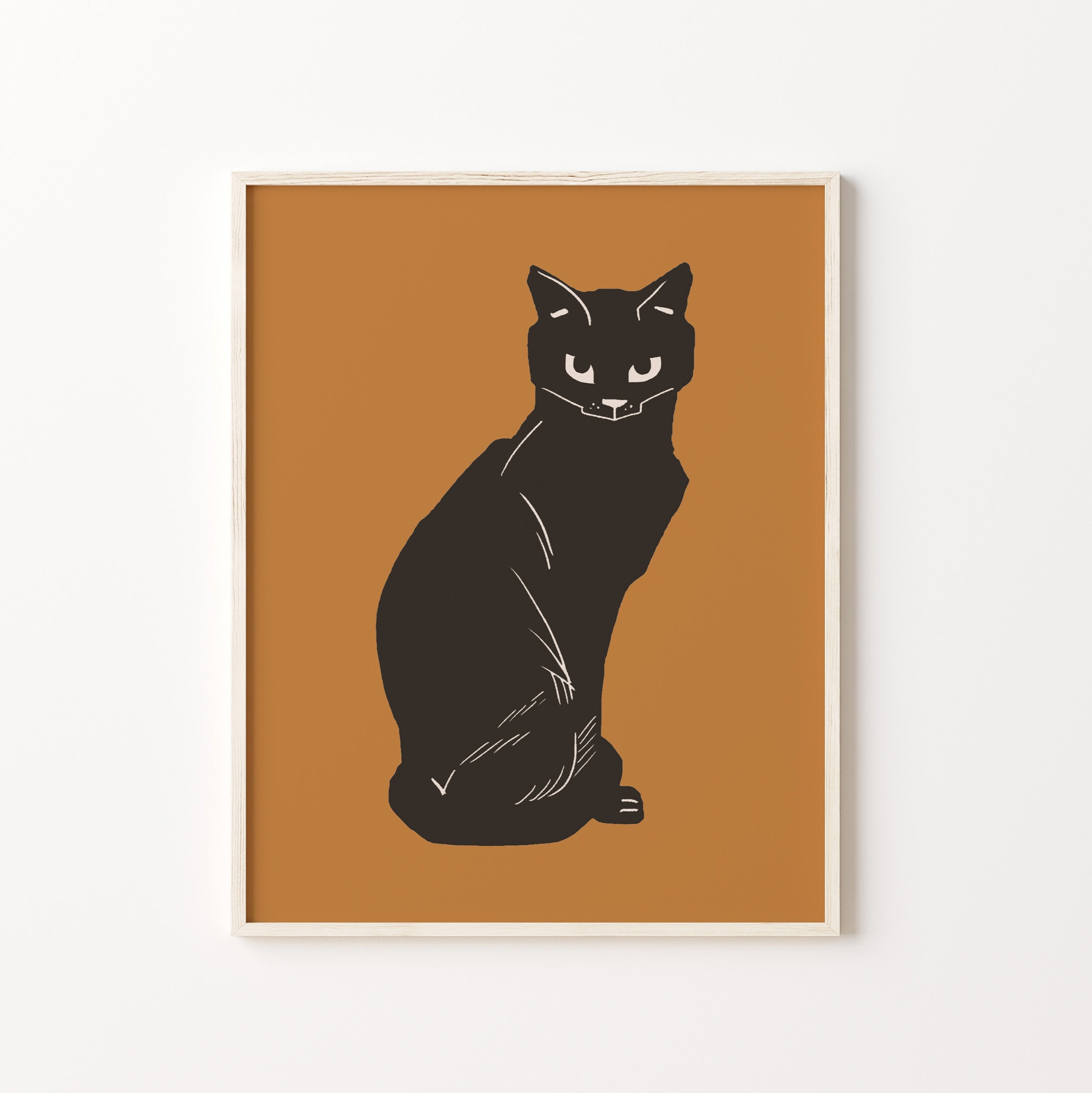 Creepy Cat Art Halloween Wall Art Halloween Poster - Etsy