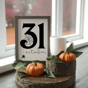 October 31 Halloween Art | Halloween Wall Art | Halloween Sign | Spooky ...