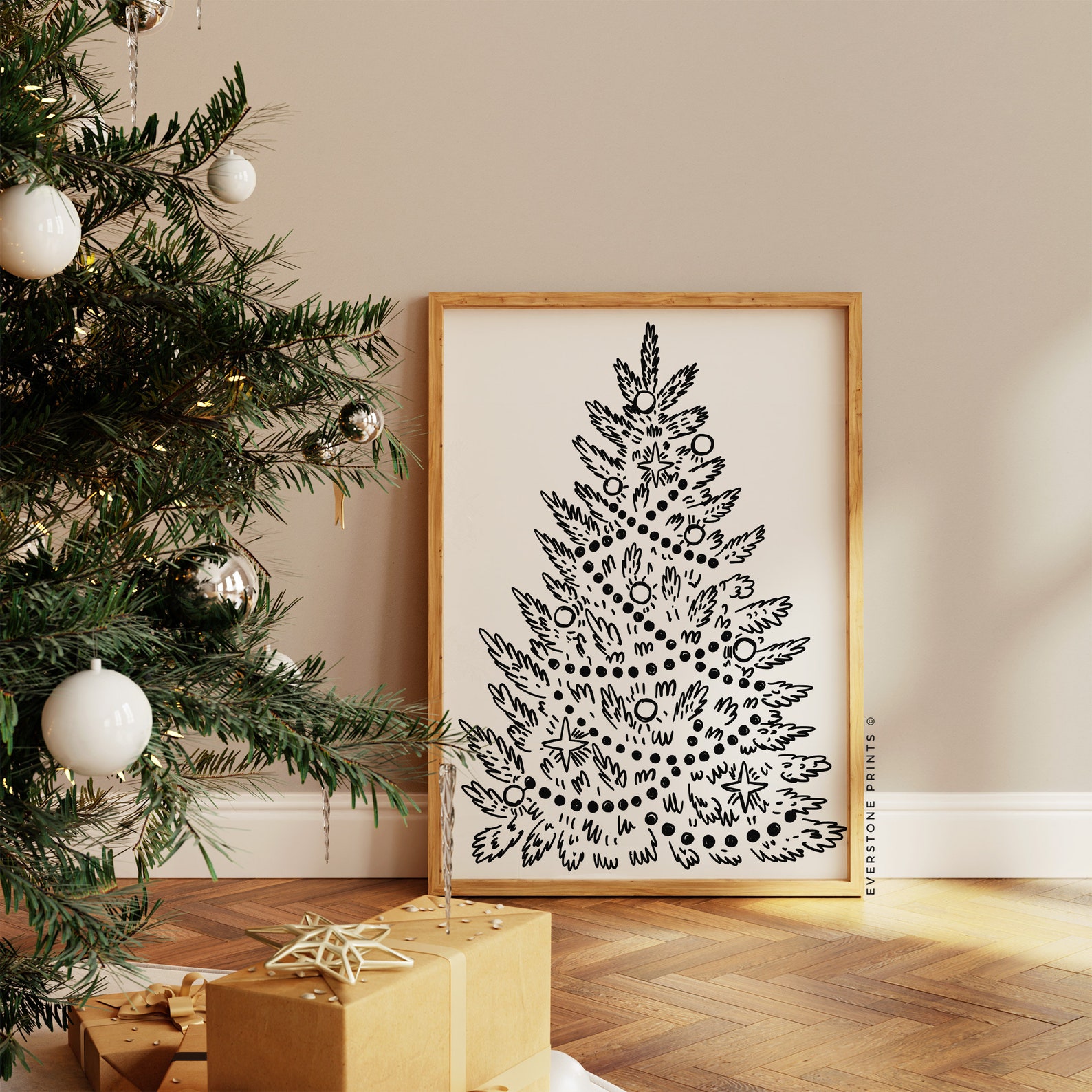 Gallery Set of 5 Christmas Prints | Holiday Wall Art, Xmas Printable ...