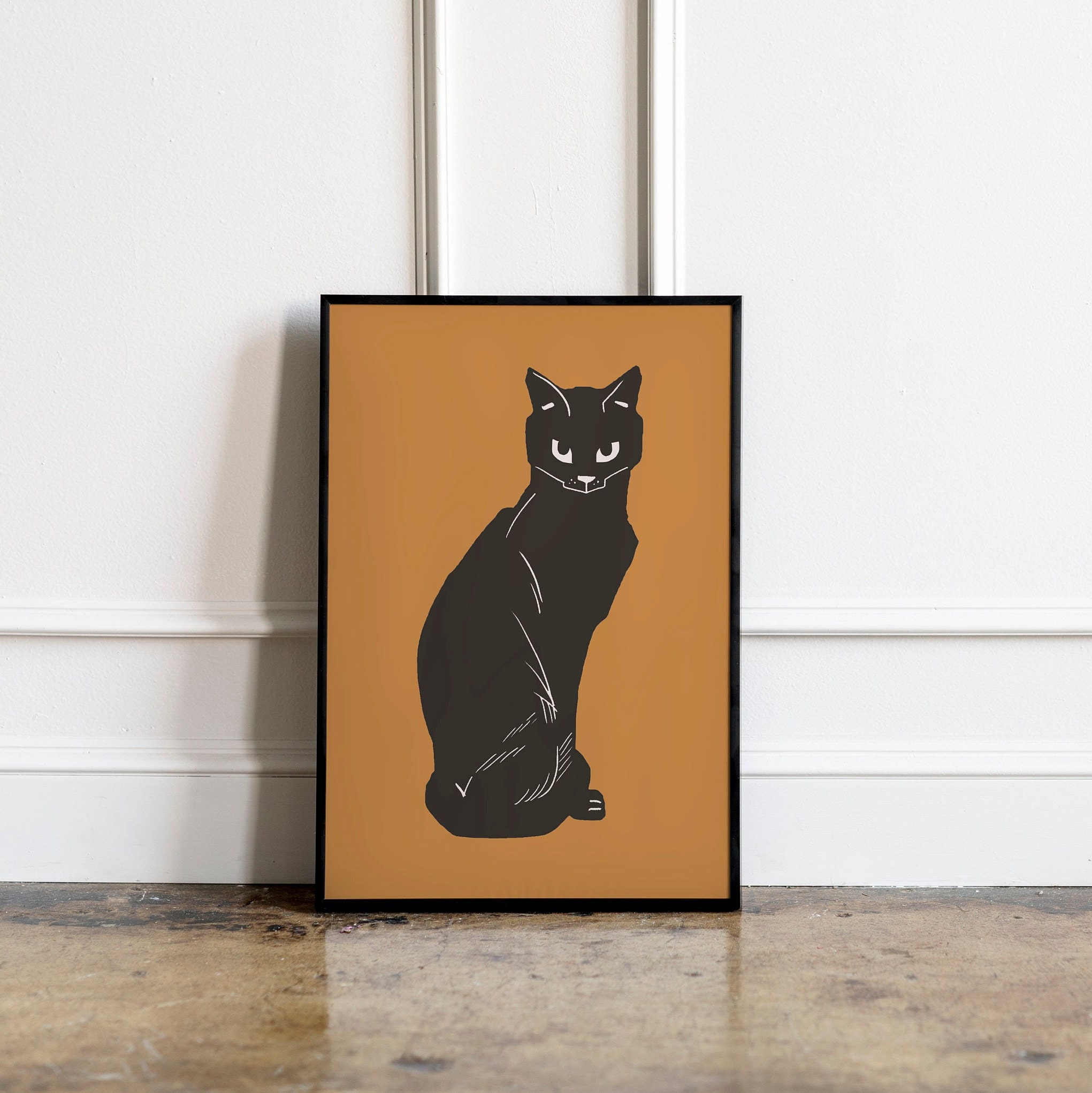 Creepy Cat Art Halloween Wall Art Halloween Poster - Etsy