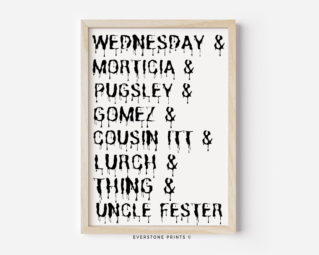 The Addams Family Names Halloween Art Halloween Printable, Halloween ...