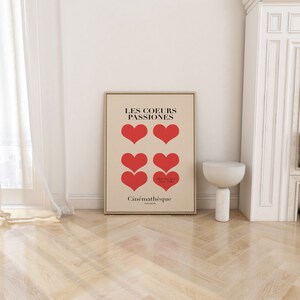 Vintage French Print | French Kiss Art, Heart Wall Art, Retro Art Print ...