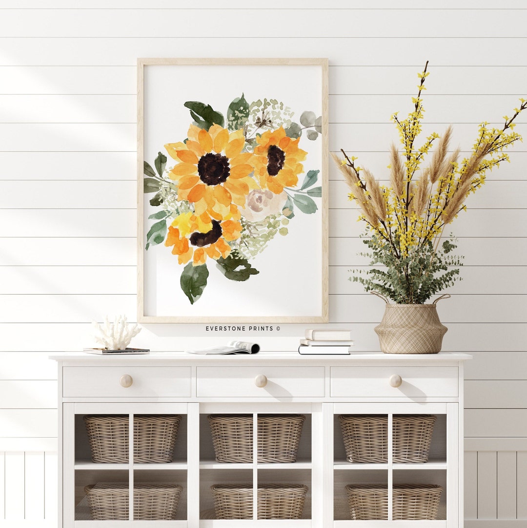 Sunflower Printable Art | Fall Wall Art | Fall Print | Watercolor ...
