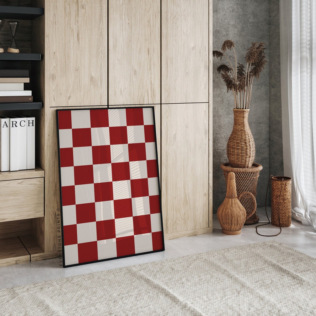 Checkered Wall Art | Retro Wall Art, Groovy Prints, Large Wall Art ...