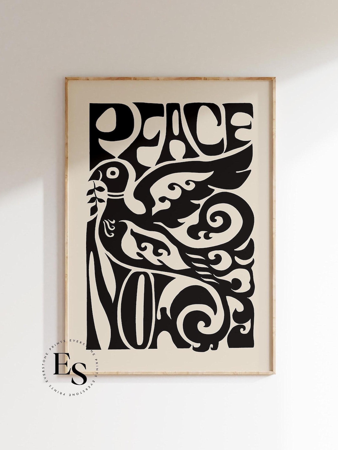 Peace Now Print | Dove of Peace Poster | Groovy Wall Art | Peace Sign ...