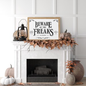 Beware of the Freaks | Halloween Wall Art | Witchy Wall Art | Spooky ...