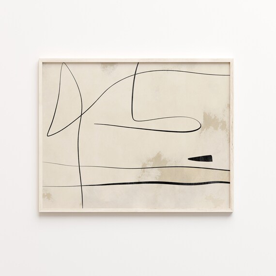 Black Line Art Print Black Abstract Art Gallery Wall Art - Etsy