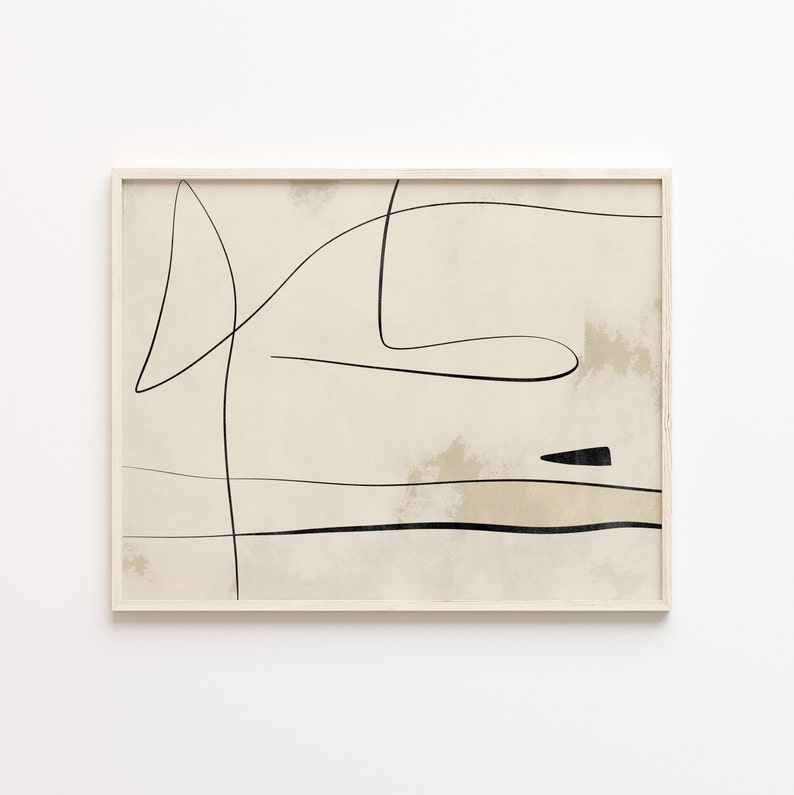 Black Line Art Print Black Abstract Art Gallery Wall Art - Etsy