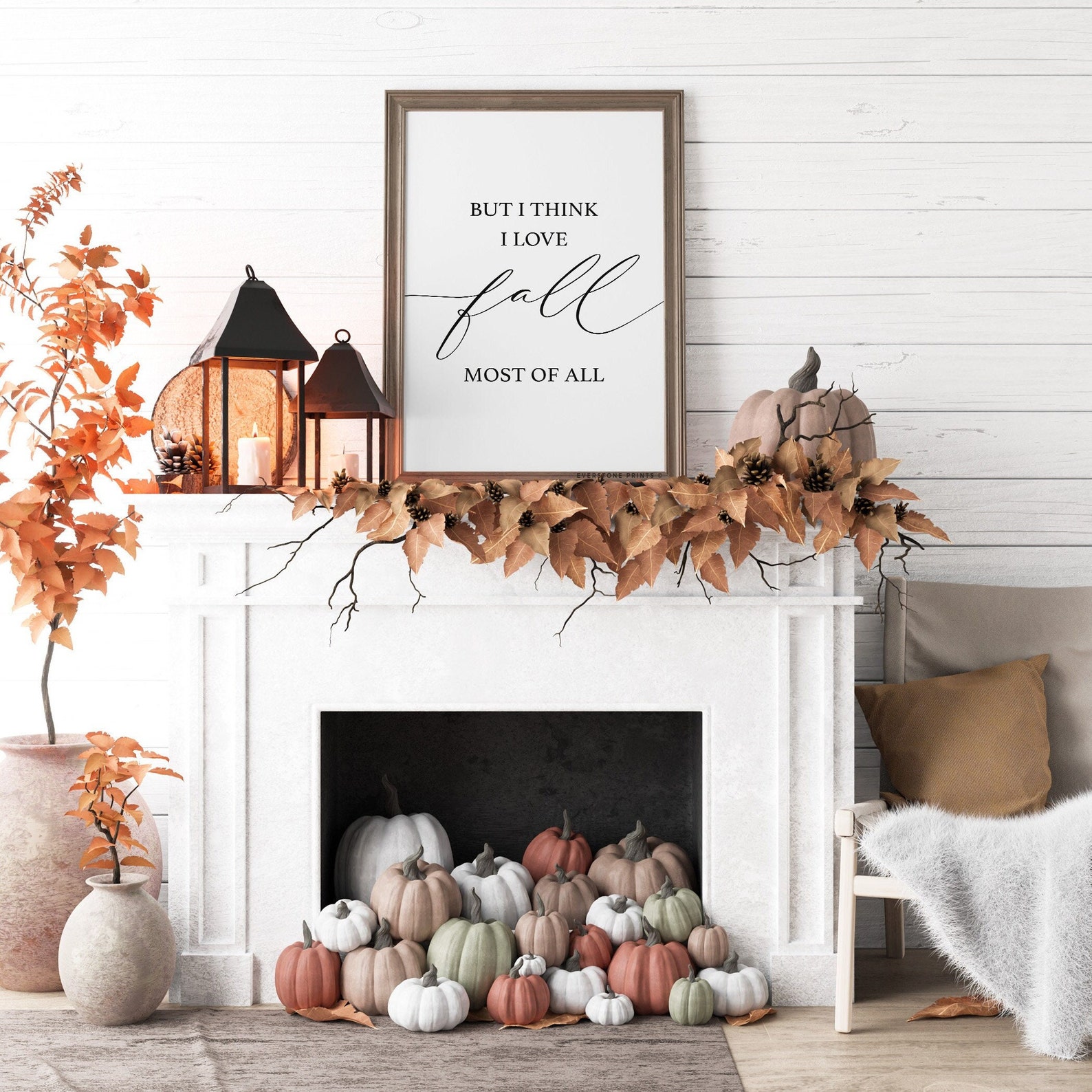But I Think I Love Fall Most of All Print | Fall Printable Art | Fall ...