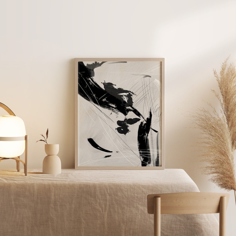 Black Abstract Art Print Black and White Abstract Art - Etsy