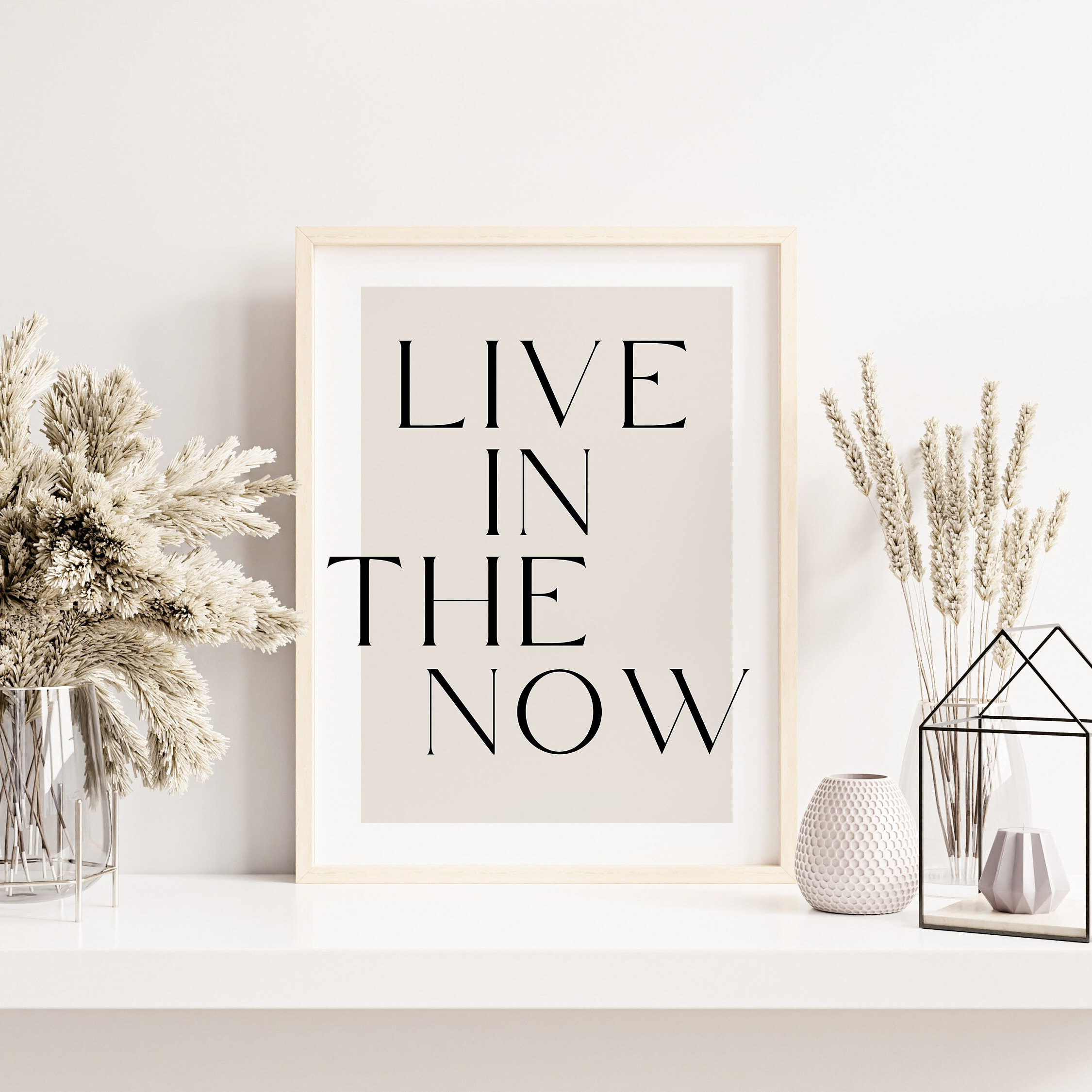 Live in the Now Print | Word Wall Art, Typography Wall Art, Wall Art ...