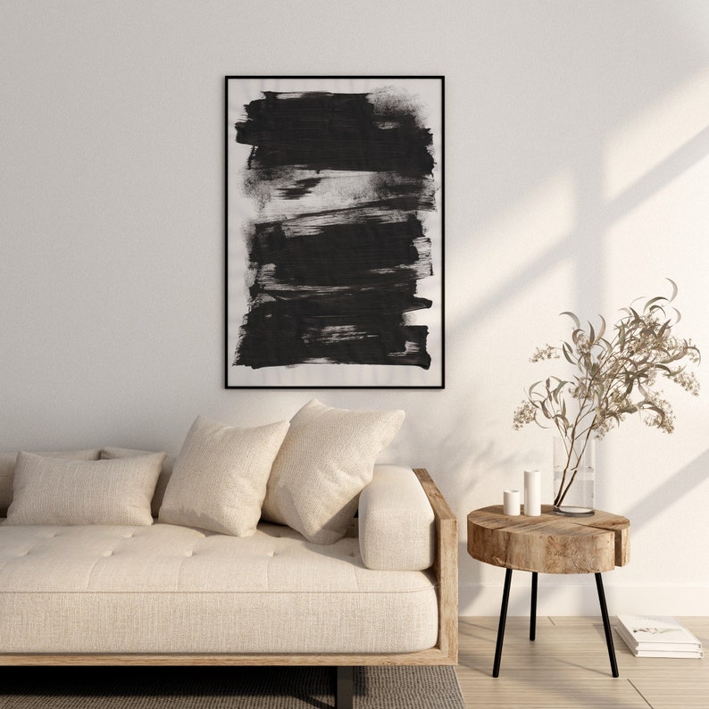 Black Abstract Wall Art Abstract Painting Modern Abstract - Etsy