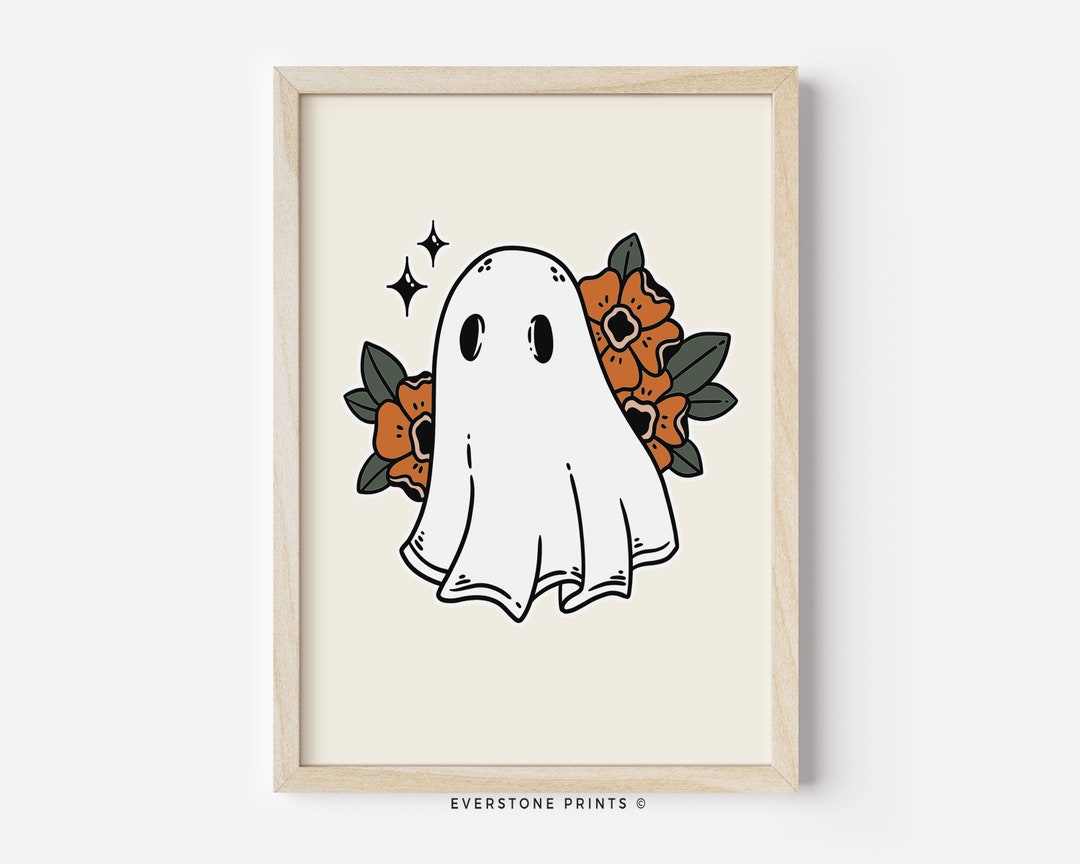 Retro Ghost Wall Art | Halloween Wall Art | Halloween Poster | Spooky ...