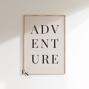 ADVENTURE Word Print | Word Wall Art, Typography Wall Art, Travel Quote ...