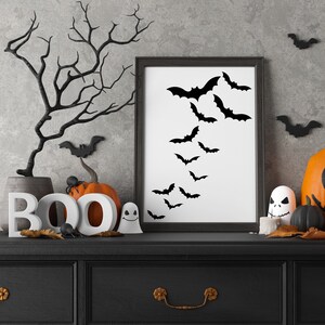 Halloween Bats Art | Halloween Wall Art | Halloween Poster | Spooky ...