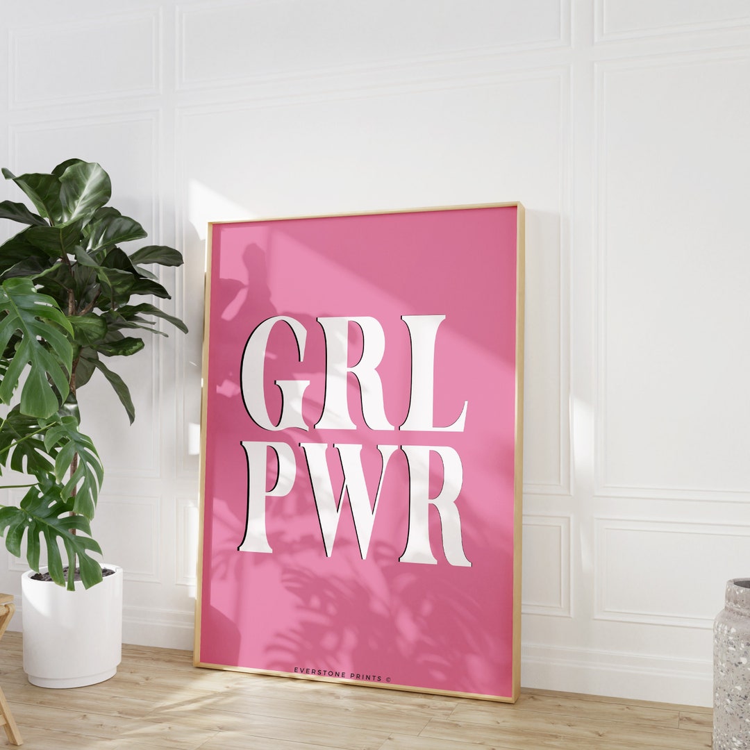 GRL PWR Print Inspirational Quotes, Home Office Workspace Decor ...