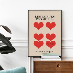 Vintage French Print | French Kiss Art, Heart Wall Art, Retro Art Print ...