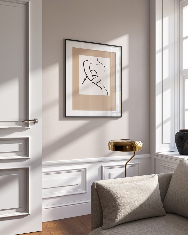 Abstract Woman Body Line Art Print | Minimalist Female Figure (digital ...