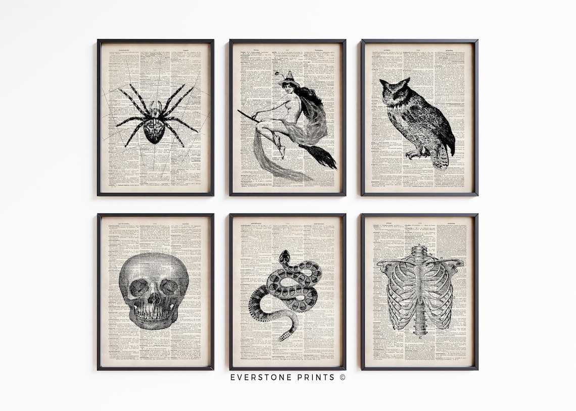 Set of 6 Vintage Halloween Prints Halloween Wall Art - Etsy