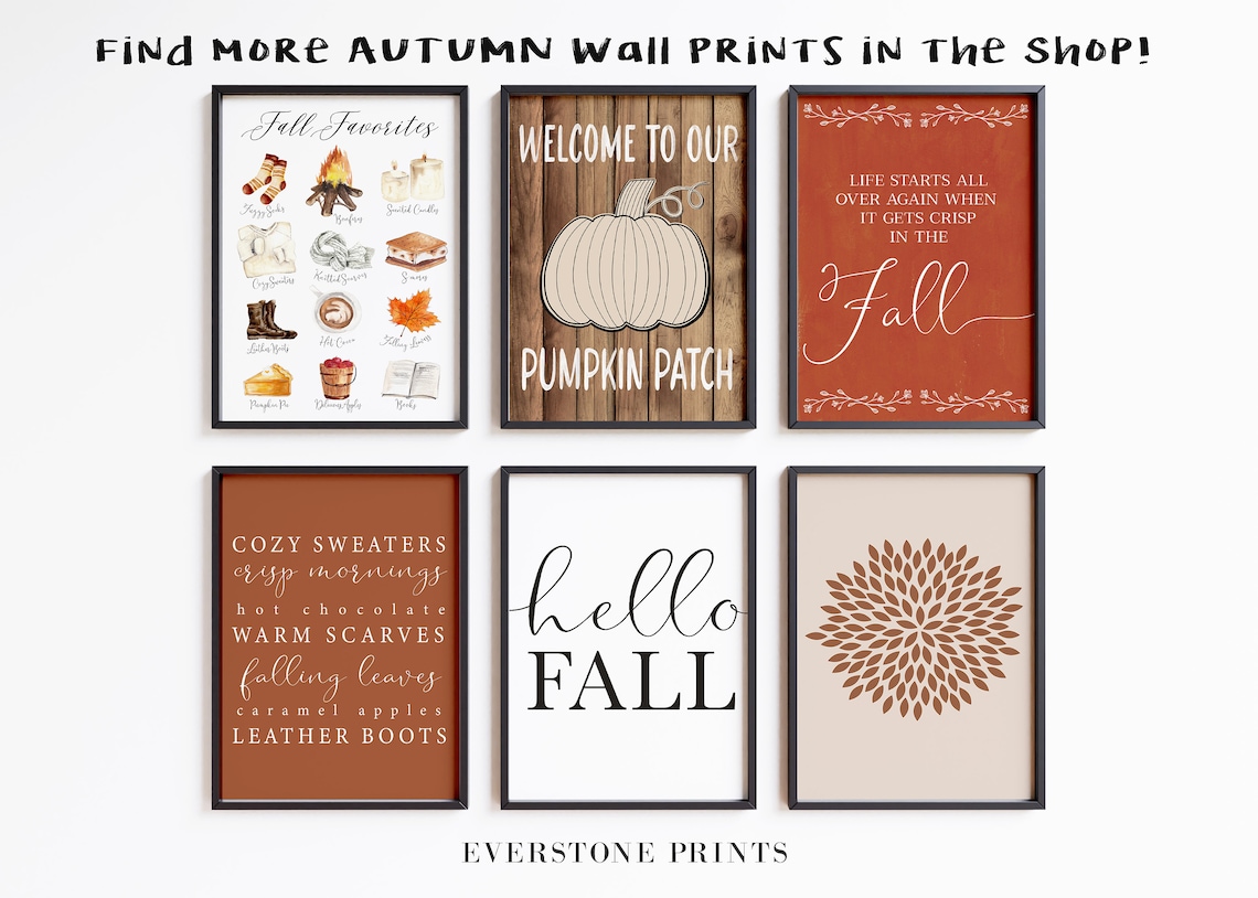 Fall Wall Set of 3 | Fall Prints, Leaves Fall Printable Art, Fall Wall ...