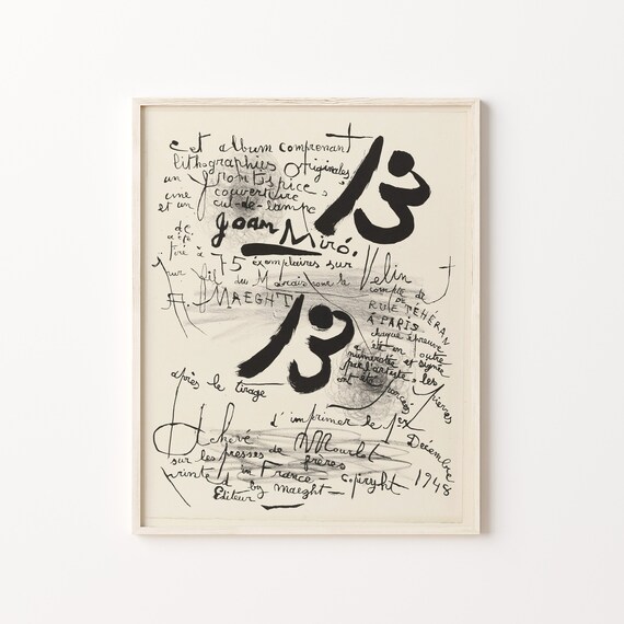 Joan Miro Album 13 Print Joan Miro Poster Exhibition Art - Etsy