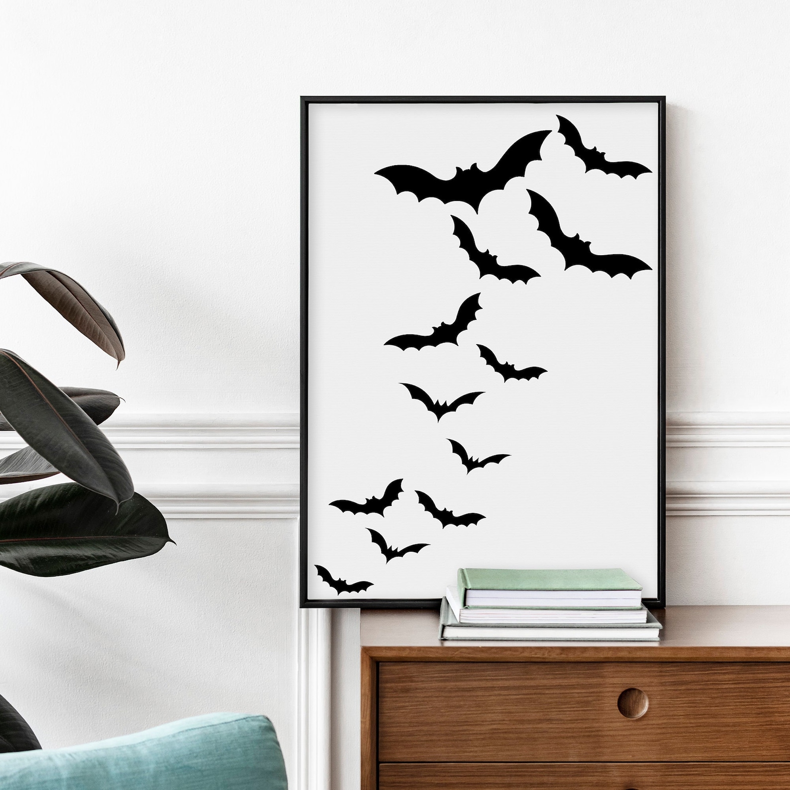 Halloween Bats Art Halloween Wall Art Halloween Poster - Etsy