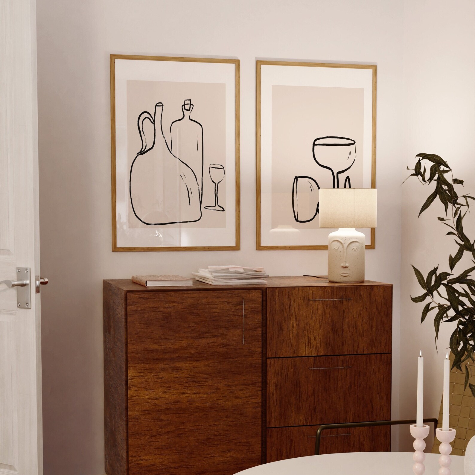 Set of 2 Still Life Prints | Food Table Poster, Kitchen Wall Art, Food ...