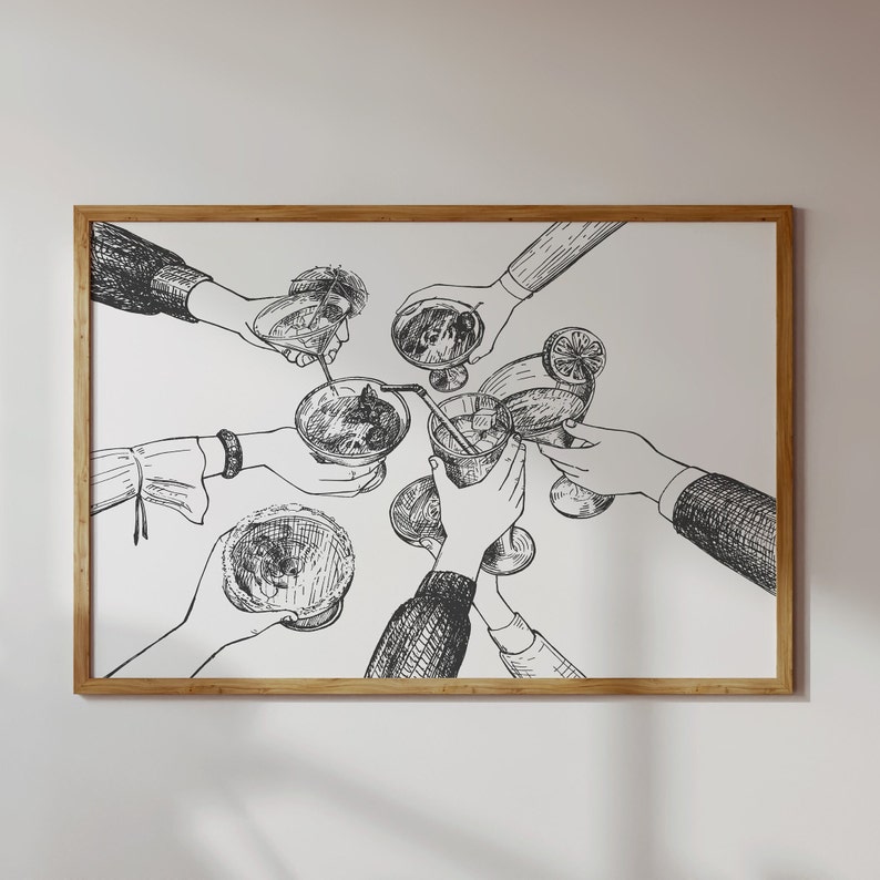 Cheers Print Bar Cart Art Cocktail Print Cocktail Bar Art - Etsy