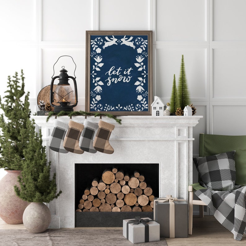 Let It Snow Printable Art | Merry Christmas Art, Holiday Printable ...