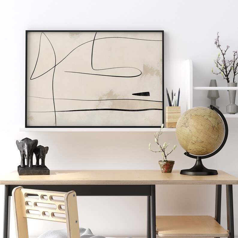 Black Line Art Print Black Abstract Art Gallery Wall Art - Etsy