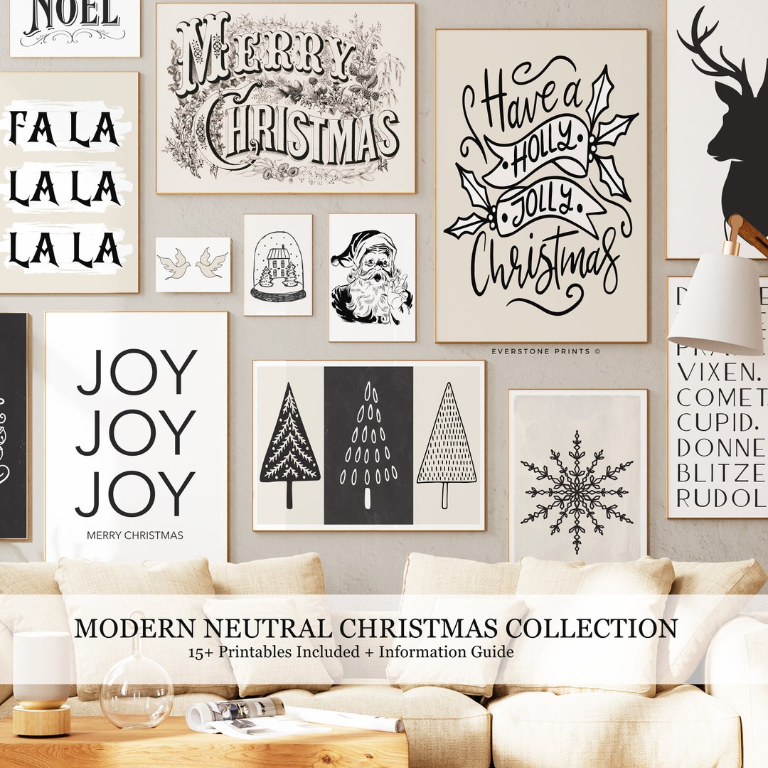 Christmas Art Mega Bundle | Set of 15+ Printables | Christmas Wall Art ...